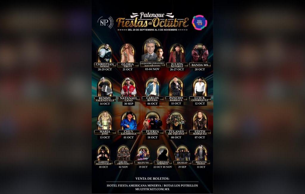Revelan el elenco del Palenque de las Fiestas de Octubre 2023 | Notisistema Revelan el elenco del Palenque de las Fiestas de Octubre 2023 | Notisistema